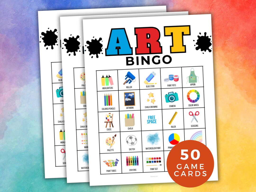 Art Bingo, Art Party Game, Artist Activity, Kid's Bingo Game, Classroom ...