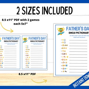 Father's Day Emoji Pictionary, Dad Game, Fathers Day Printable Games ...
