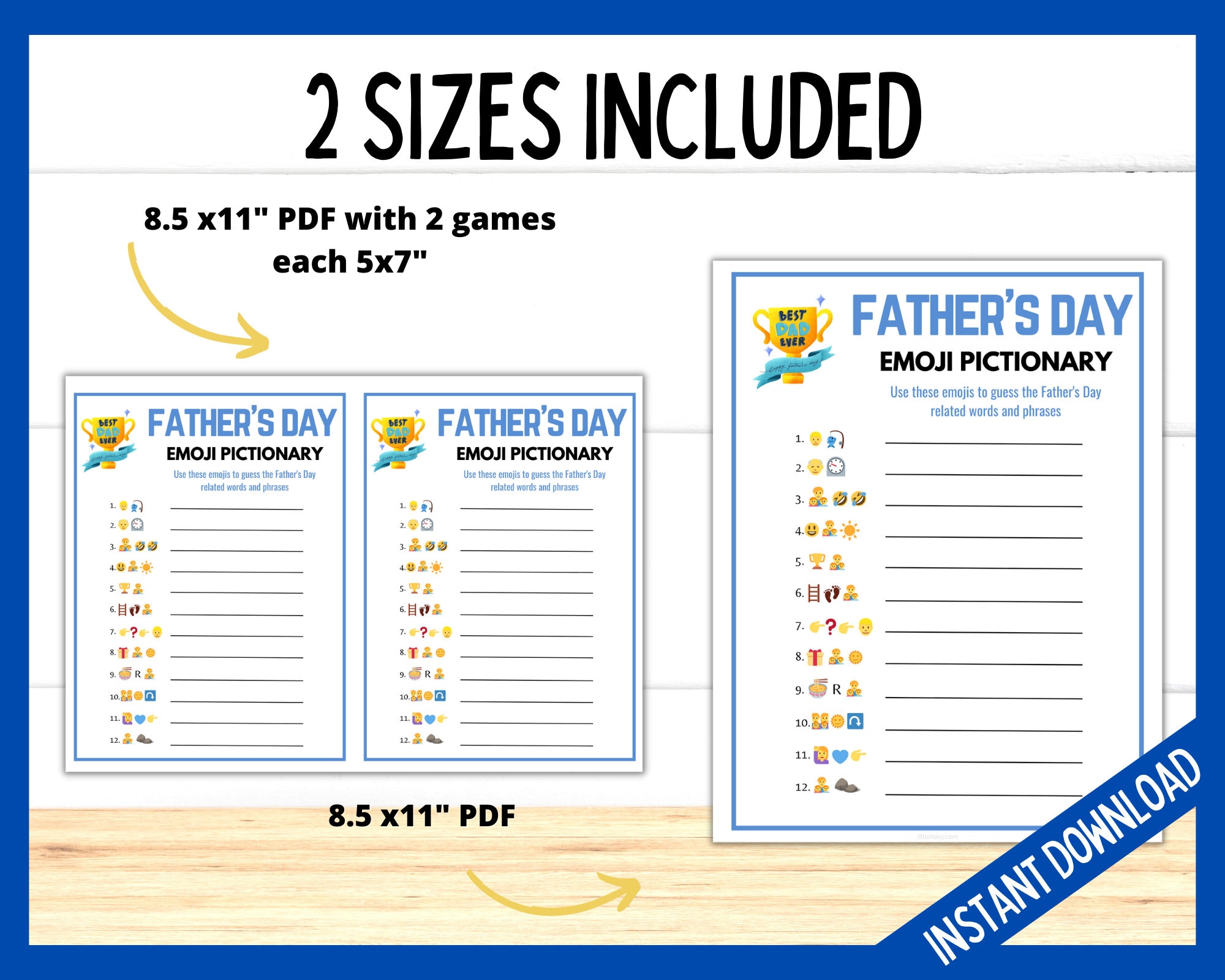 Father's Day Emoji Pictionary, Dad Game, Fathers Day Printable Games ...