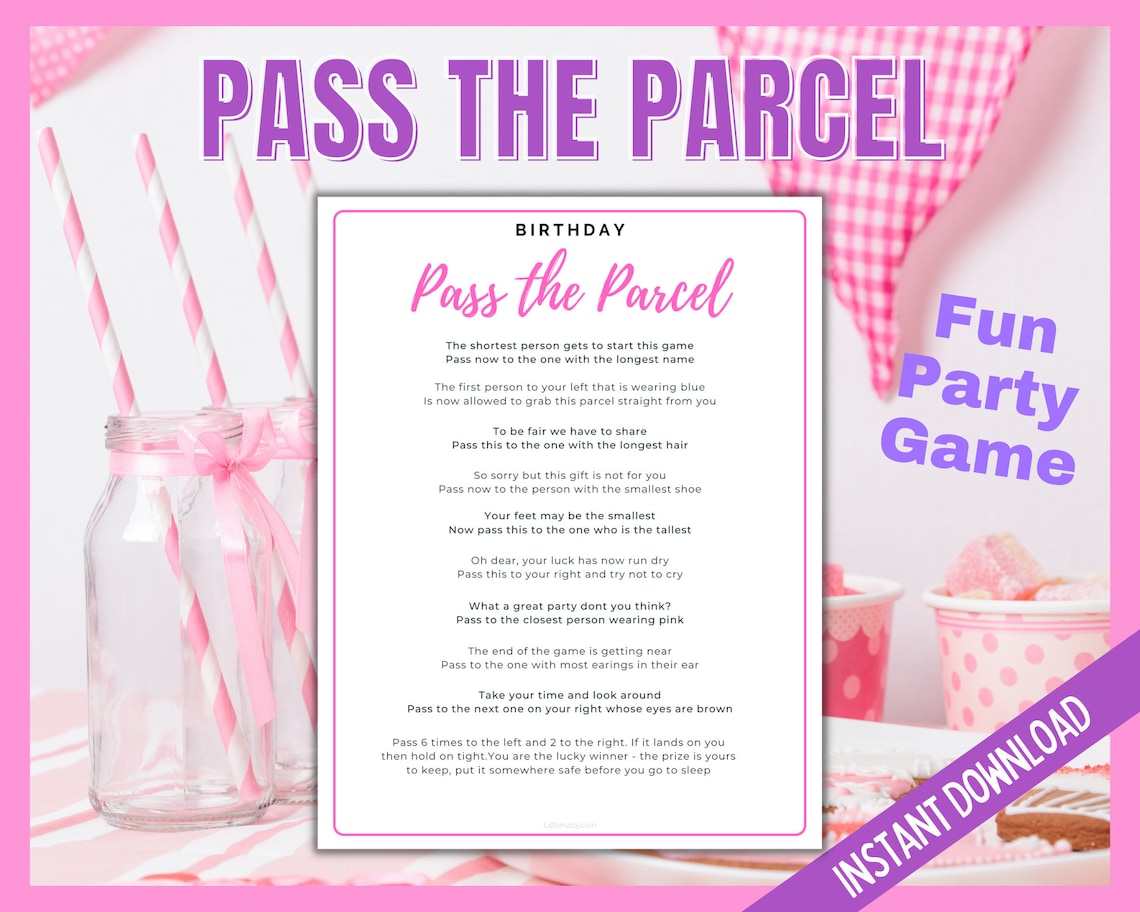 Pass the Parcel Party Game Kids Party Printable Game - Etsy