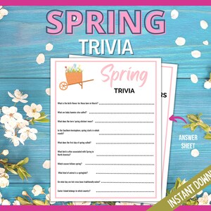 Spring Trivia, Springtime Fun Family Party Games, Spring Party Game ...