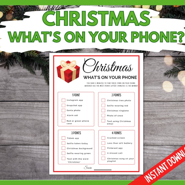 Christmas Whats on Your Phone - Etsy
