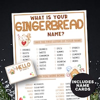 What's Your Gingerbread Name Game, Gingerbread House Decorating Party ...