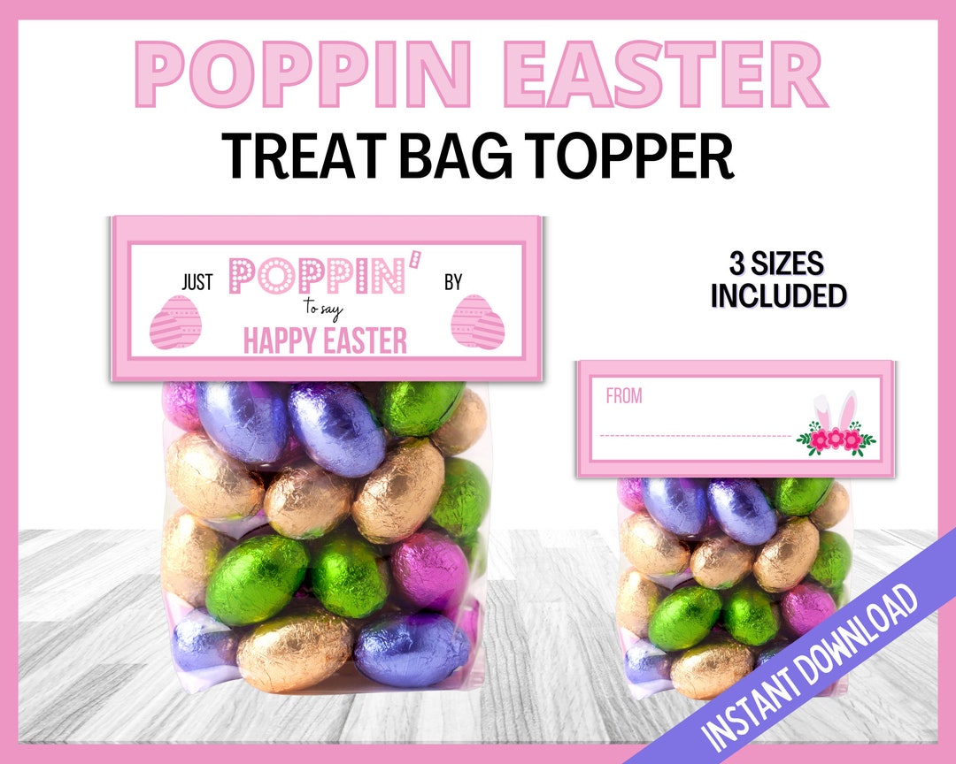 Easter Pop It Printable Treat Bag Topper, Kids Easter Gift Tag, Easter ...