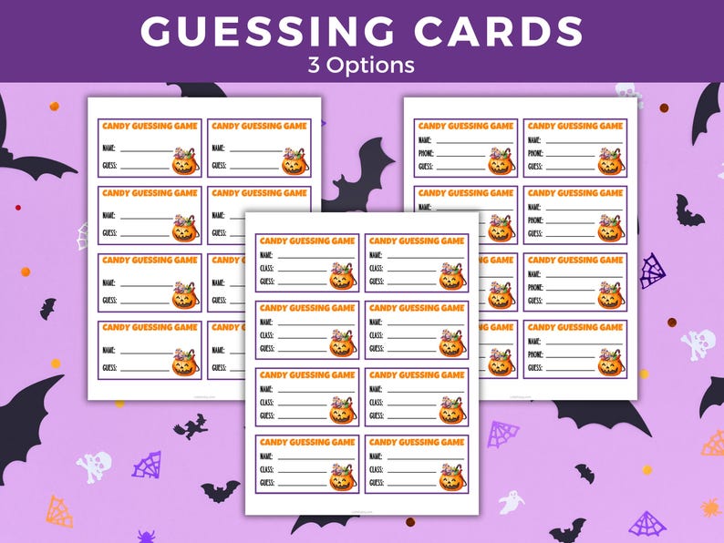 Halloween Guess How Many Candies, Candy Guessing Game, Fall Party Game ...