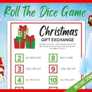 Christmas Roll the Dice Game, Fun Christmas Roll the Dice Gift Exchange ...