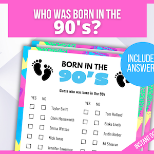 90s Printables Games Bundle,, 90s Printable Party Game, 1990s Trivia ...
