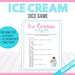 Ice Cream Dice Game, Sleepover Ice Cream Game, Icecream Sundae Game ...