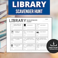 Adult Library Scavenger Hunt Printable PDF | Librarian Forms | Advanced ...