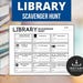 Library Scavenger Hunt, Printable School Book Scavenger Hunt, Kids ...