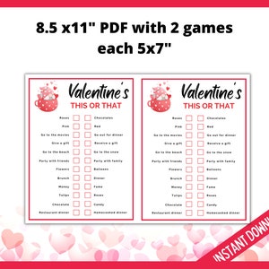 Valentine's Day This or That Game, Would You Rather Valentine's Day ...