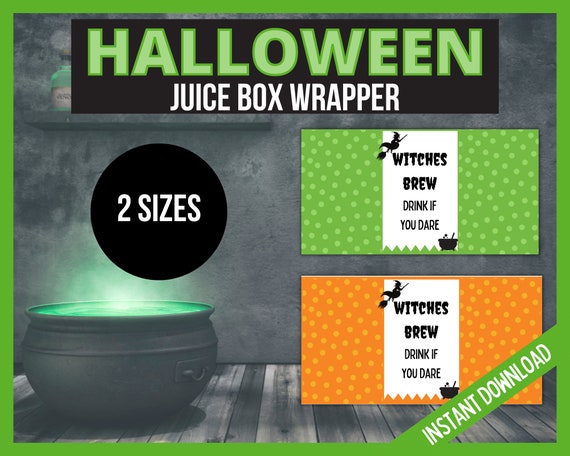 Halloween Juice Box Wrapper, Halloween School Class Party, Printable ...