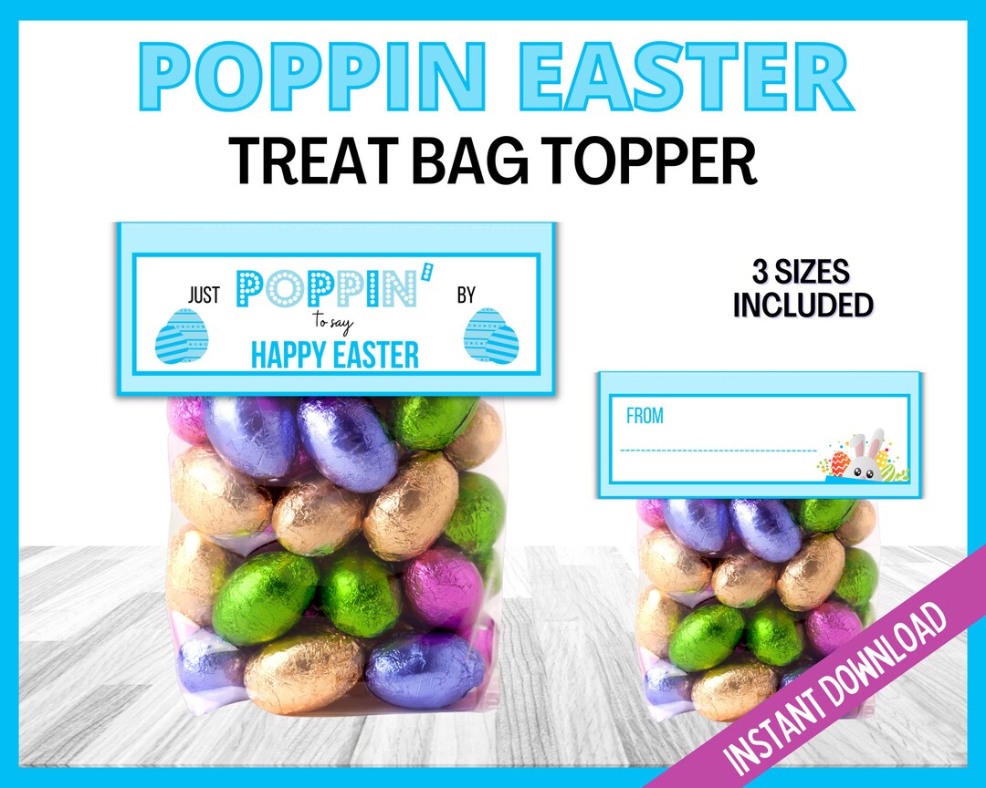 Easter Pop It Printable Treat Bag Topper, Kids Easter Gift Tag, Easter ...