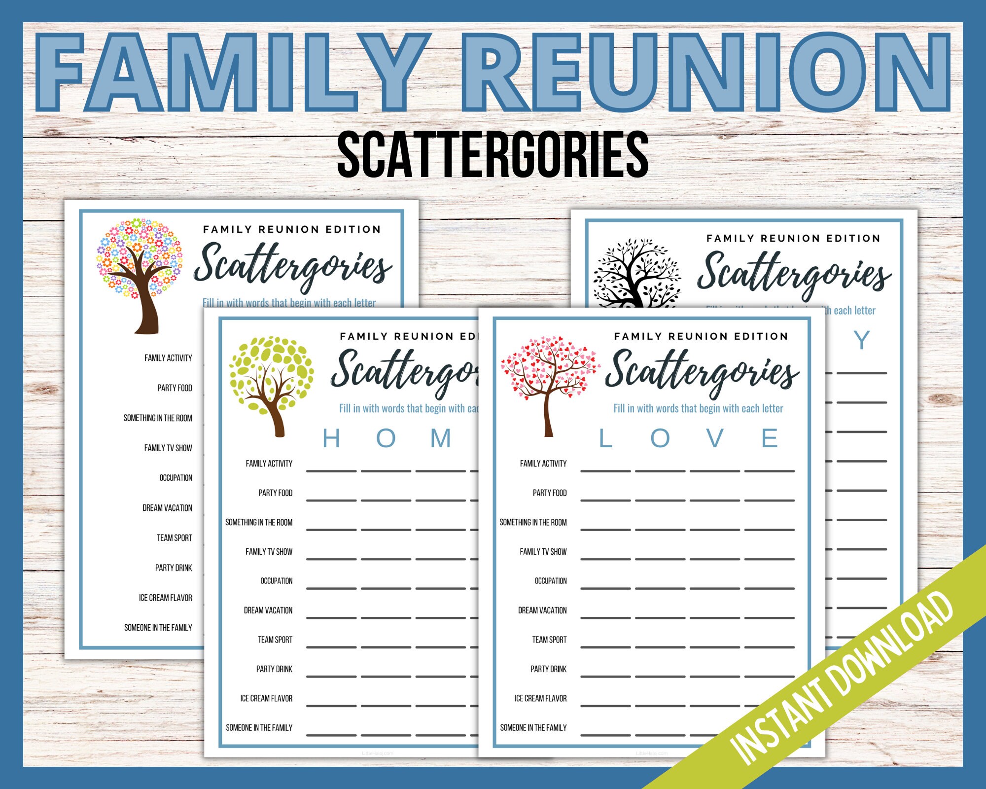 Scattergories Family Reunion Game, Family Reunion Games, Family Reunion ...