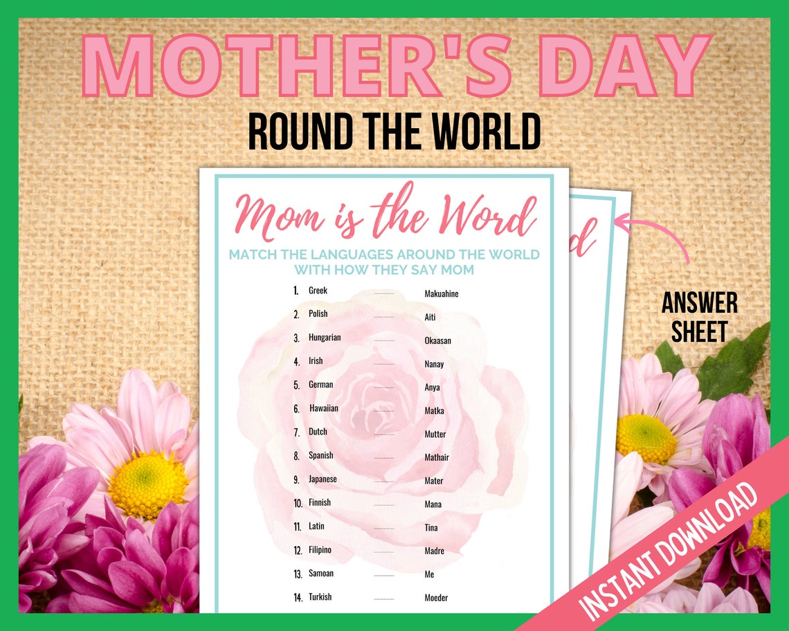 Mother's Day Games Bundle Printable Mothers Day Games for - Etsy