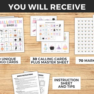 Pastel Halloween Bingo, Pink Halloween Party Game, Halloween Activity ...