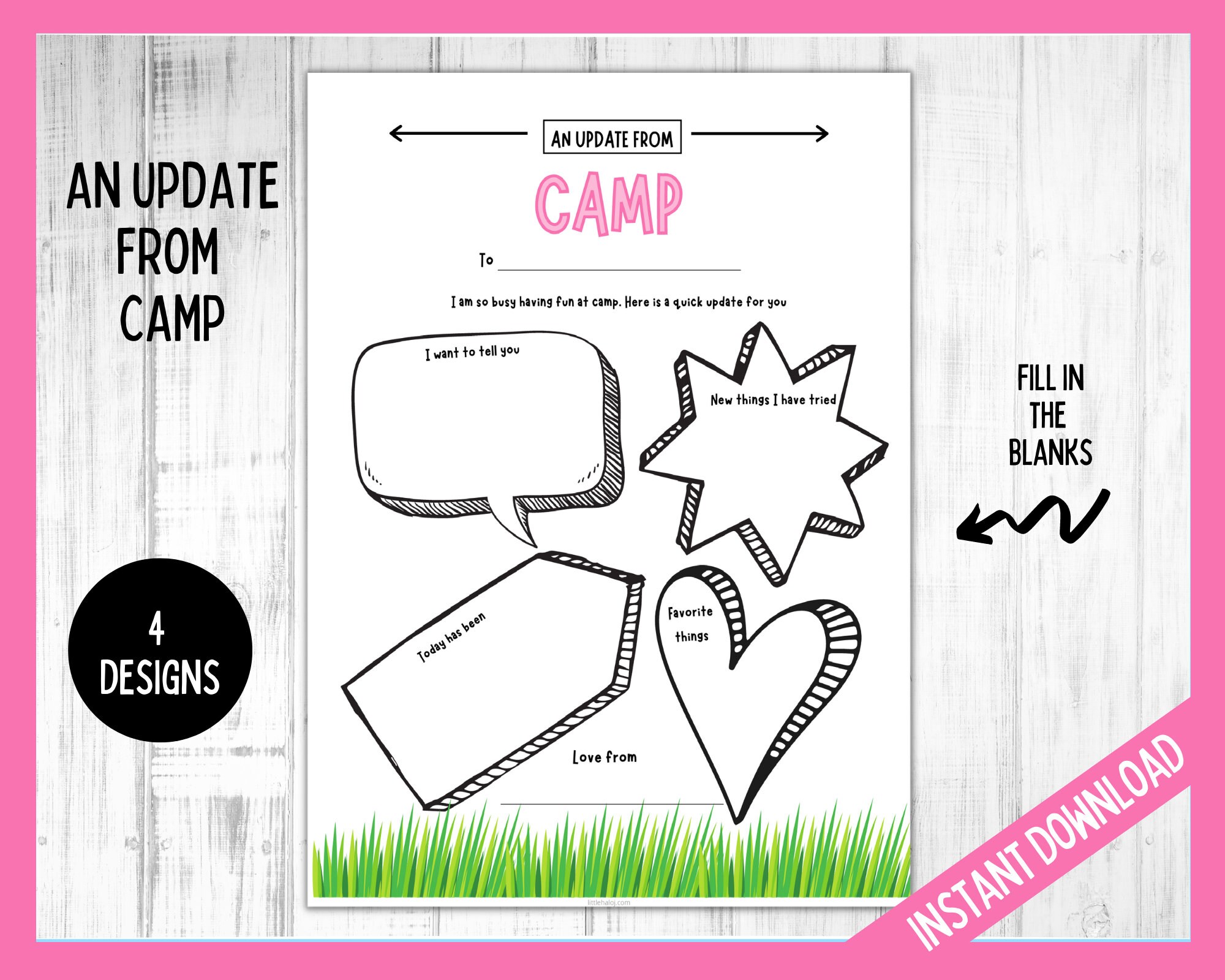 Printable Letter From Camp, Summer Camp Stationery, Kids Summer Camp ...