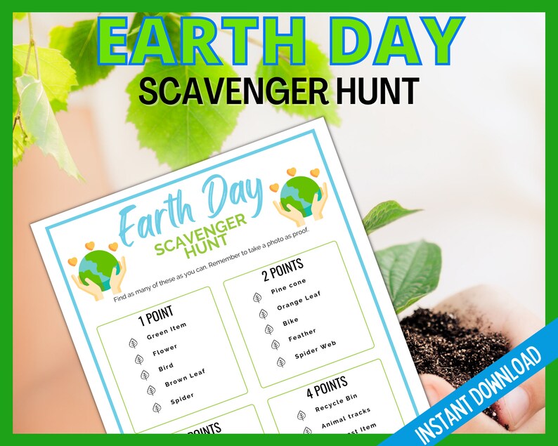 Earth Day Scavenger Hunt Earth Day Activity Earth Day Party - Etsy