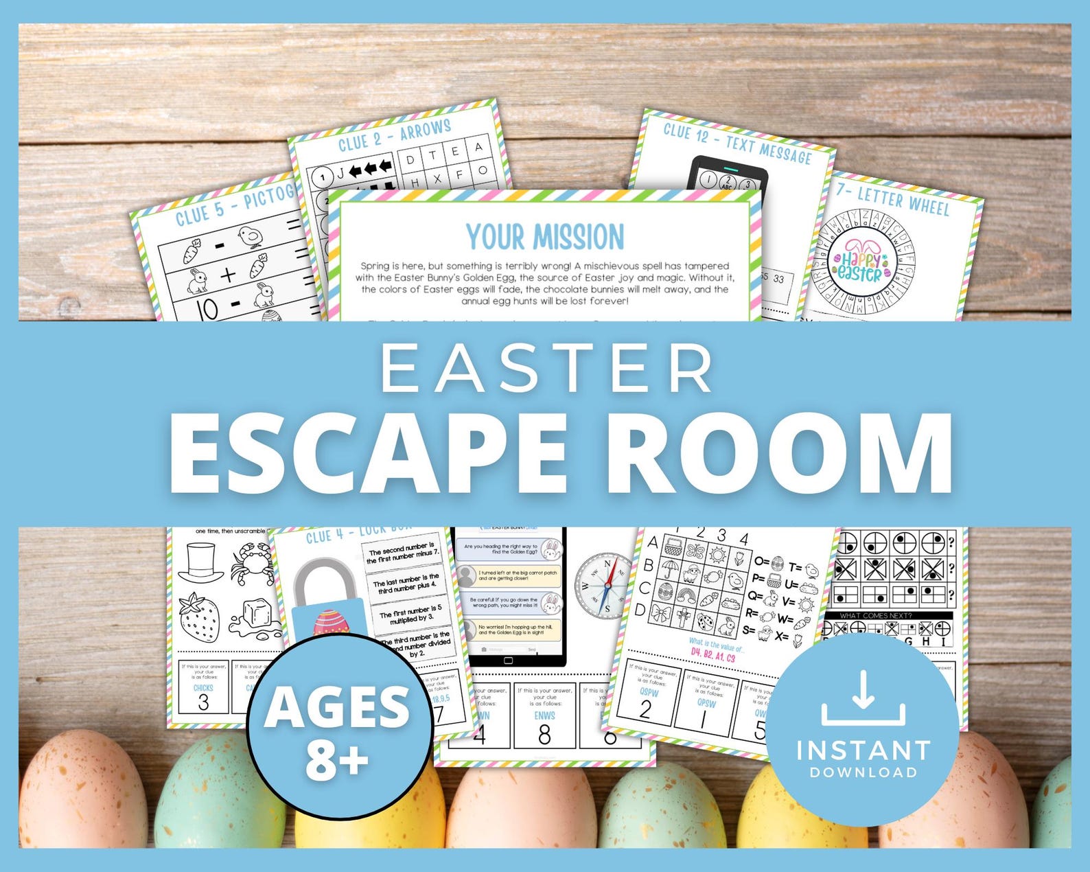 Easter Escape Room, Printable Treasure Hunt, Kids Easter Puzzles ...