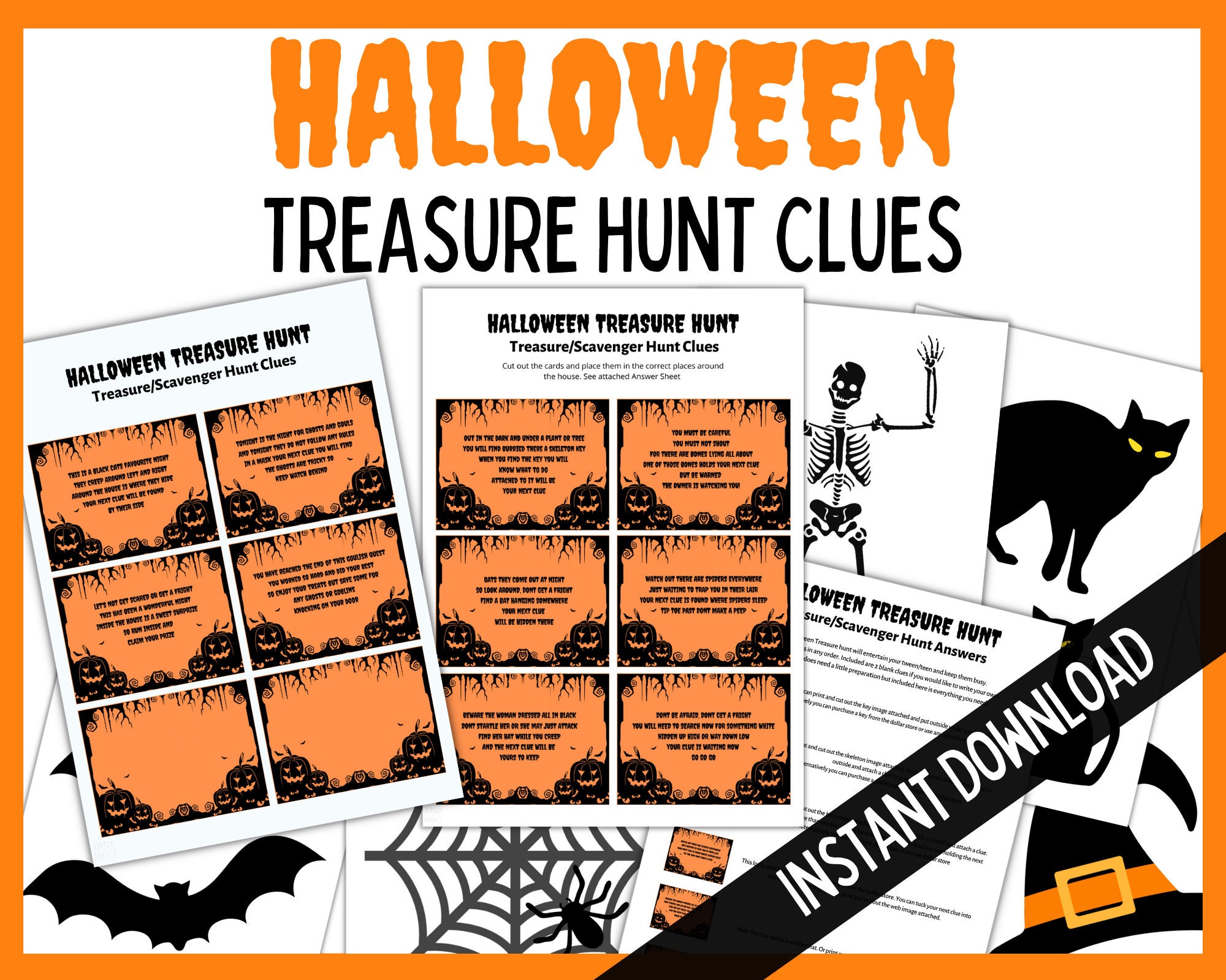 Indoor and Outdoor Halloween Treasure Hunt Clues With Props | Etsy