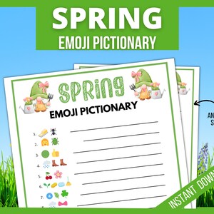 Spring Emoji Pictionary, Printable Spring Games, Spring Activity ...
