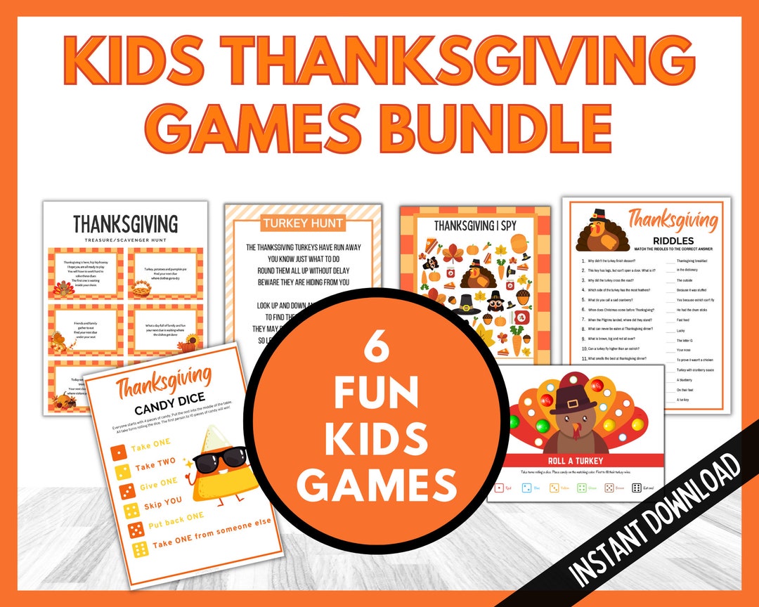 Kids Thanksgiving Games Bundle, Thanksgiving I Spy, Thanksgiving ...