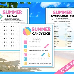 Summer Printable Games Bundle, Summertime Activity, Summer Kids Games ...