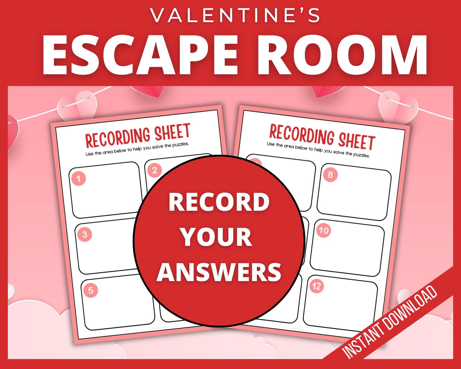 Valentines Day Escape Room, Printable Treasure Hunt, Kids Valentines ...