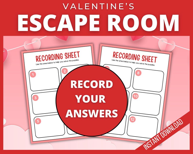 Valentines Day Escape Room, Printable Treasure Hunt, Kids Valentines ...