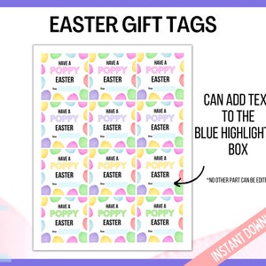 Editable Easter Gift Tags, Kids Easter Card, Custom Easter Tag ...