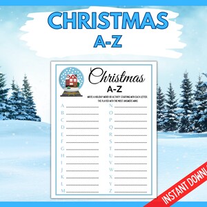 Christmas A-Z, Fun Christmas Game, Holiday Party Game, Xmas A-Z ...