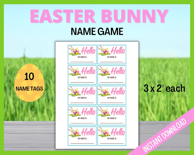 What is Your Easter Bunny Name Printable Easter Games Kids - Etsy