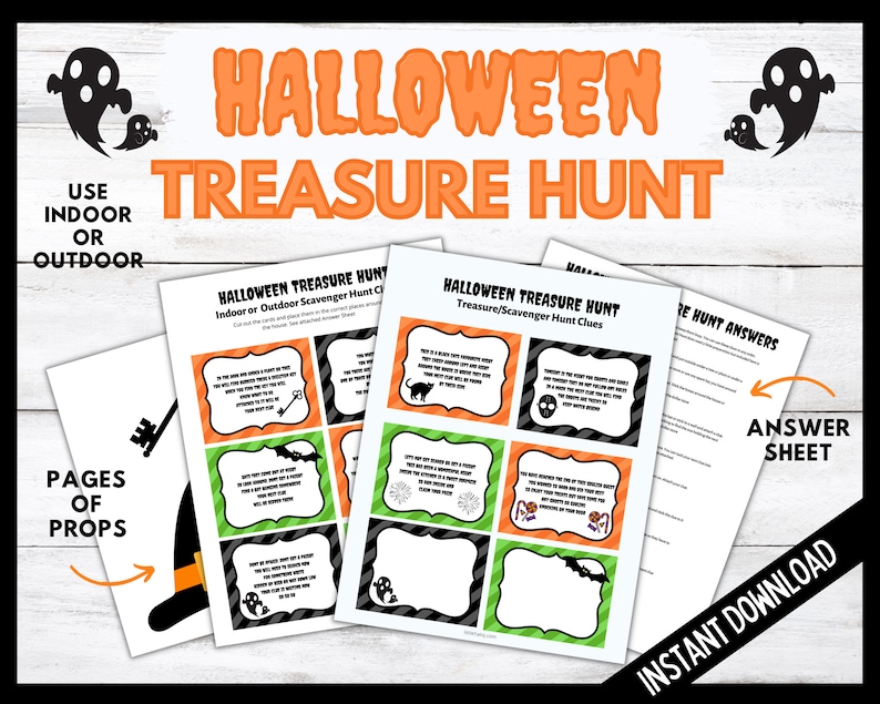 Halloween Scavenger Hunt Clues With Props Halloween Scavenger - Etsy