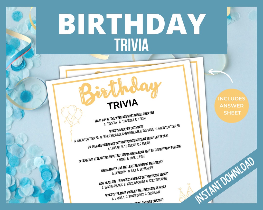 Birthday Trivia Game, Birthday Trivia, Family Games, Fun Birthday Party ...