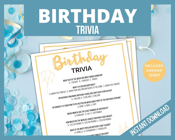 Birthday Trivia Game, Birthday Trivia, Family Games, Fun Birthday Party ...