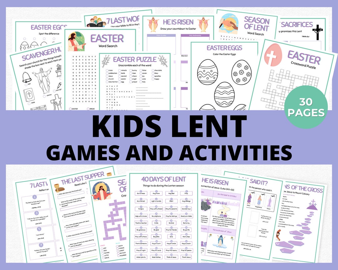 Kids Lent Games and Activities Bundle Lenten Games Bundle - Etsy