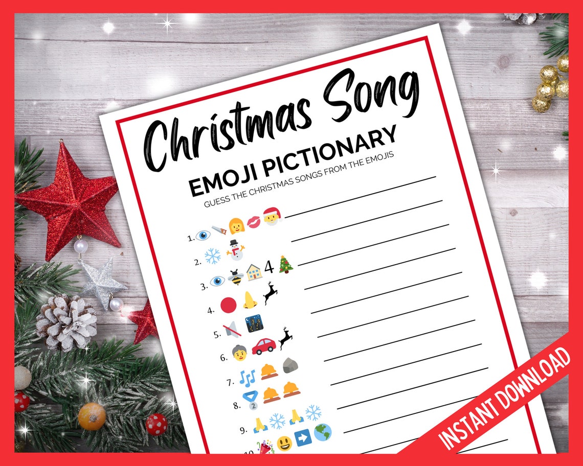 Christmas Songs Emoji Pictionary Game Fun Christmas Game - Etsy