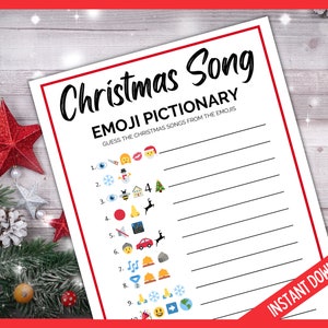 Christmas Songs Emoji Pictionary Game, Fun Christmas Game, Xmas Emoji ...