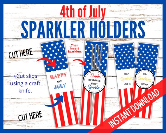 Happy 4th of July Sparkler Holders Fourth of July Sparkler - Etsy