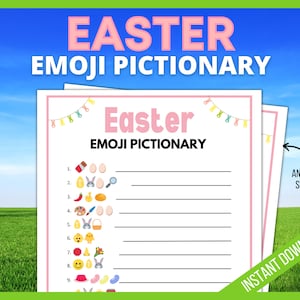 Easter Emoji Pictionary, Easter Printable Game, Easter Classroom, Kids ...