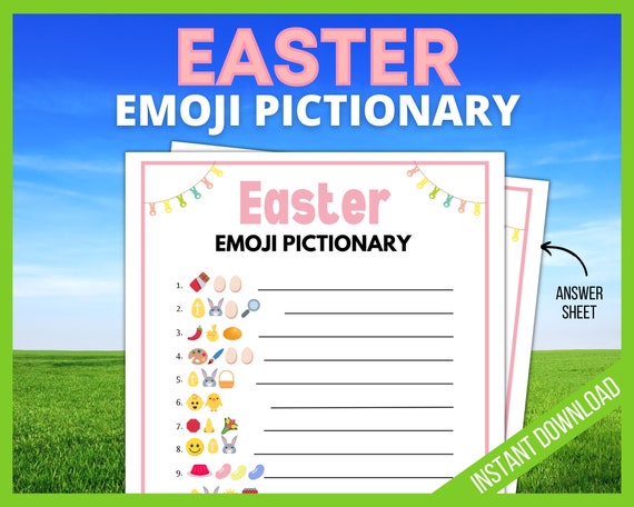 Easter Emoji Pictionary, Easter Printable Game, Easter Classroom, Kids ...