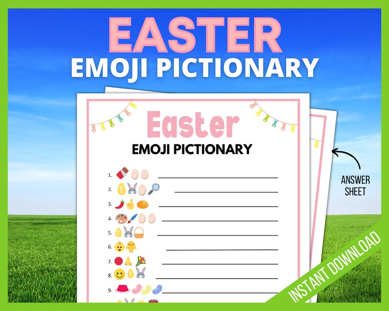 Easter Emoji Pictionary Easter Printable Game Easter - Etsy New Zealand
