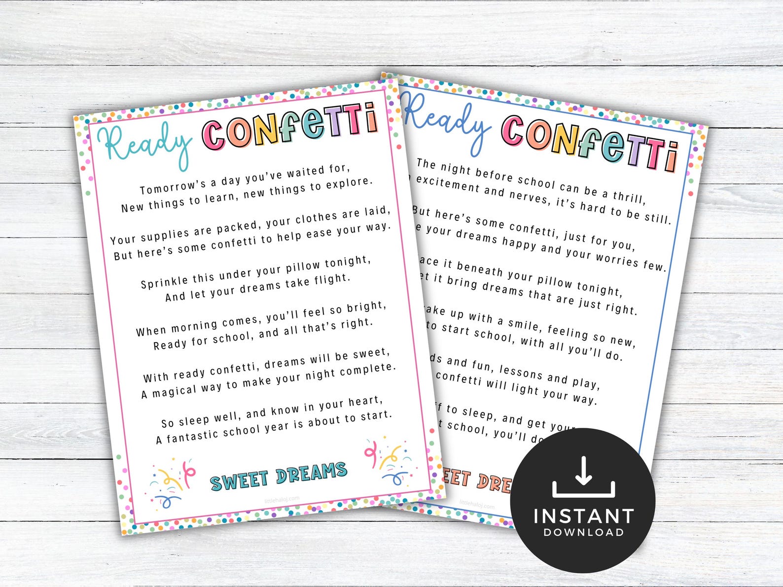 Ready Confetti Poem, Back to School Poems, Ready Confetti for Teachers ...