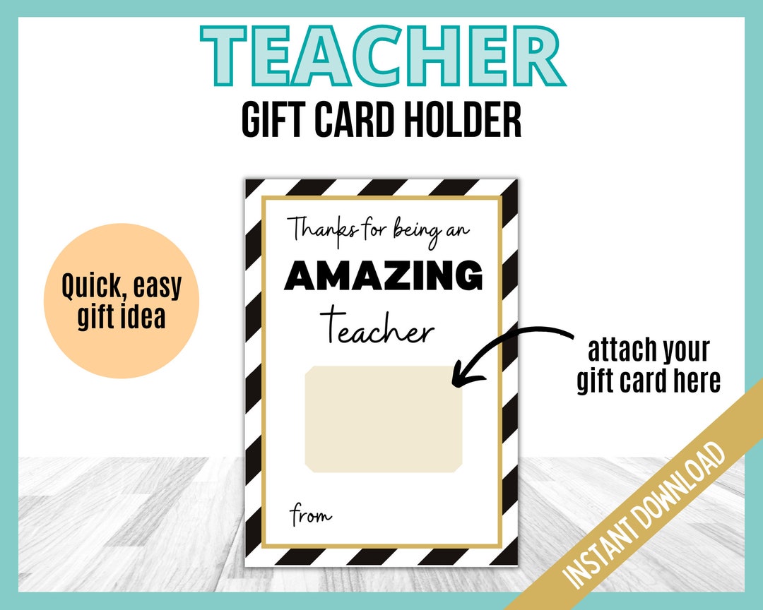 Teacher Appreciation Week Printable Gift Card Holders, Teacher Thank ...