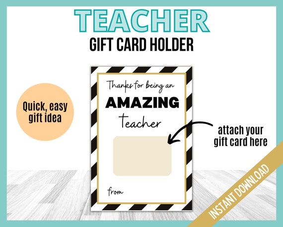 Teacher Appreciation Week Printable Gift Card Holders, Teacher Thank ...
