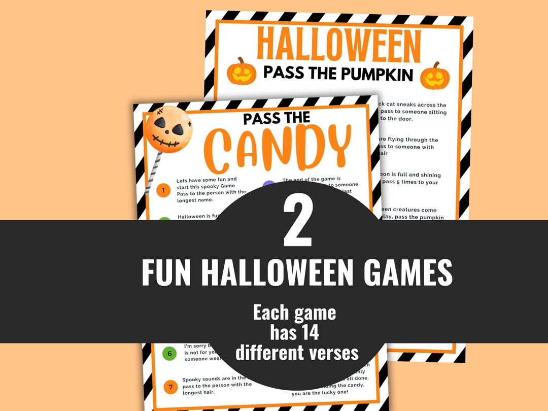 Halloween Pass the Candy, Halloween Pass the Pumpkin Printable Game ...