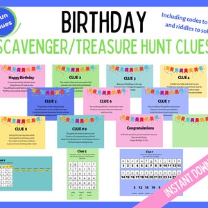 Treasure Hunt With Riddles and Codes to Crack, Kids Birthday Scavenger ...