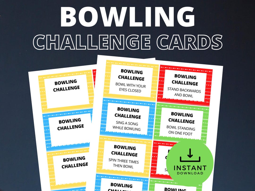 Printable Bowling Challenge Cards, Kids Bowling Party, Party Game Cards ...