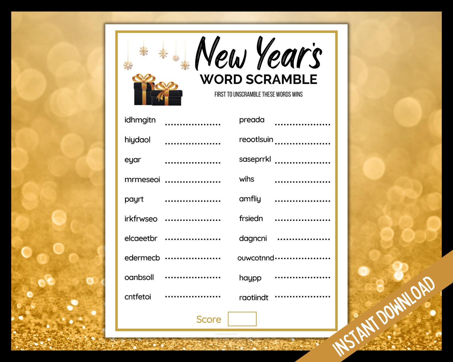 New Year's Eve Word Scramble New Year's Eve Party - Etsy