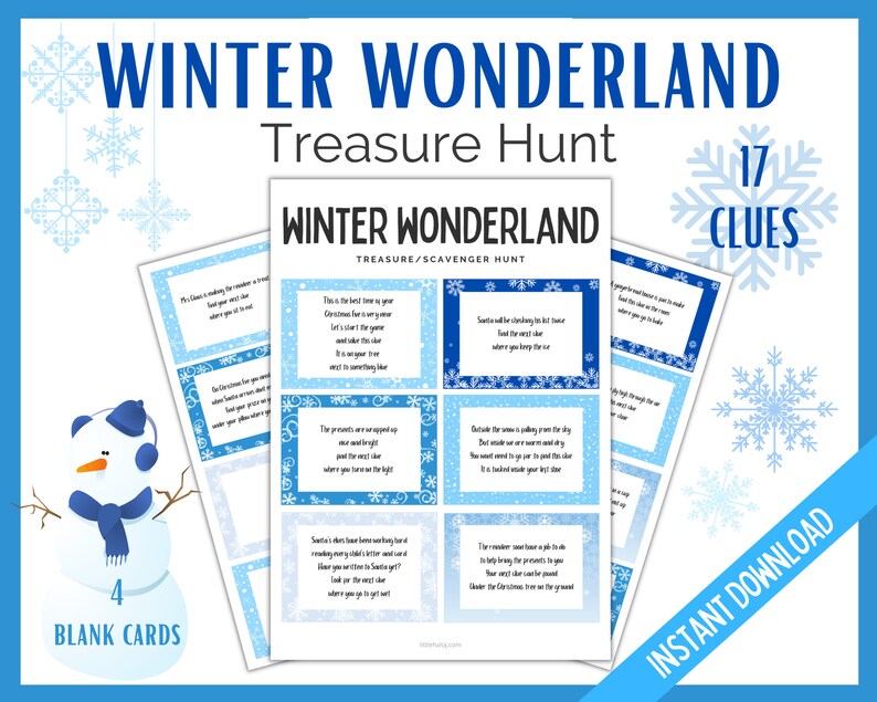 Christmas Treasure Hunt, Winter Wonderland Treasure Hunt, Christmas ...